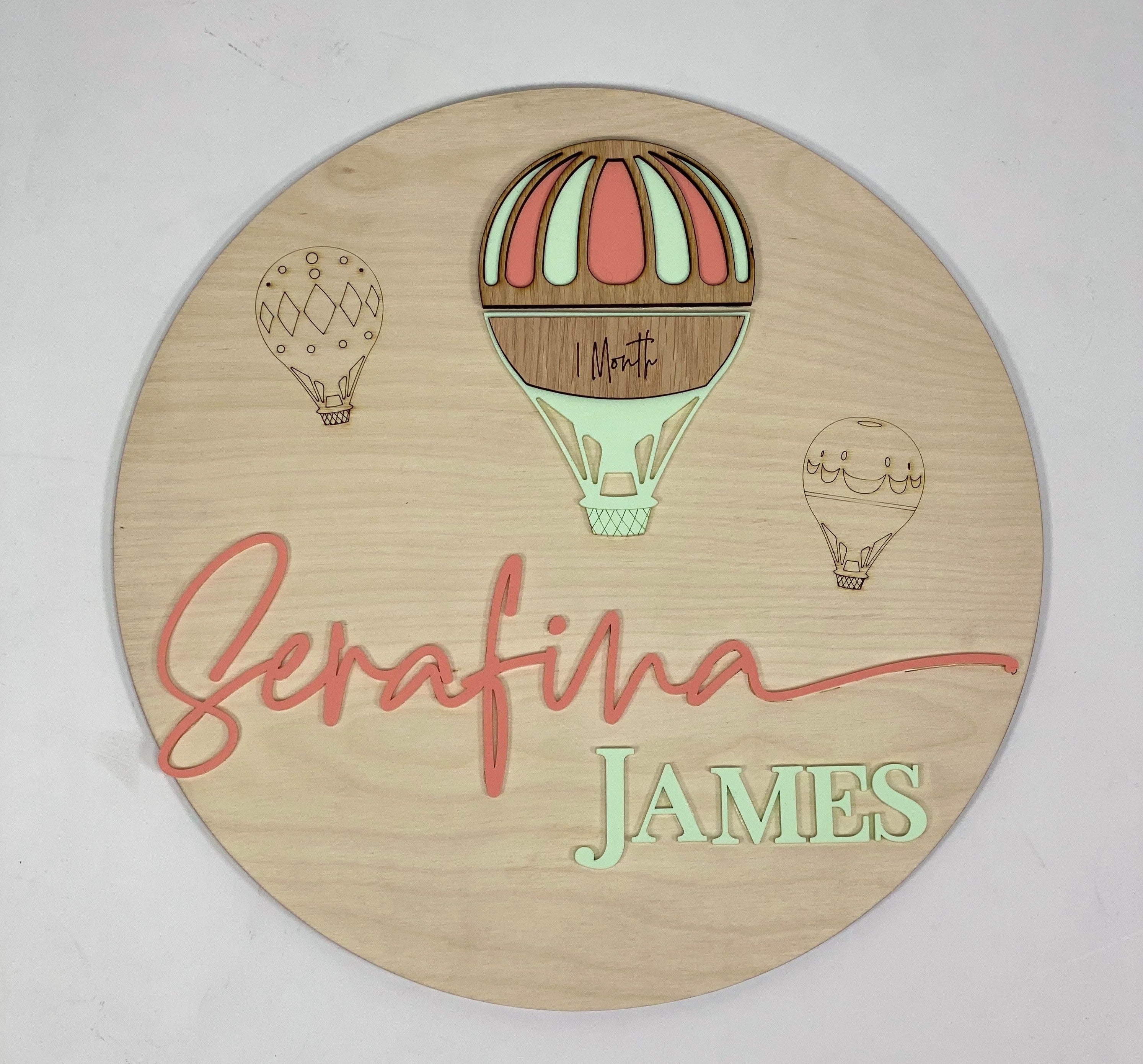 Hot Air Balloon Baby Milestone Marker – Willow And Wonder Creative Co